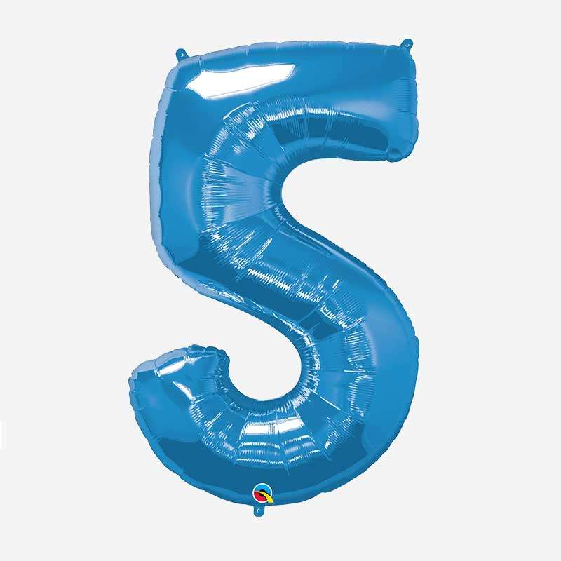 Number Five (Metallic Blue) - Balloons N Beyond